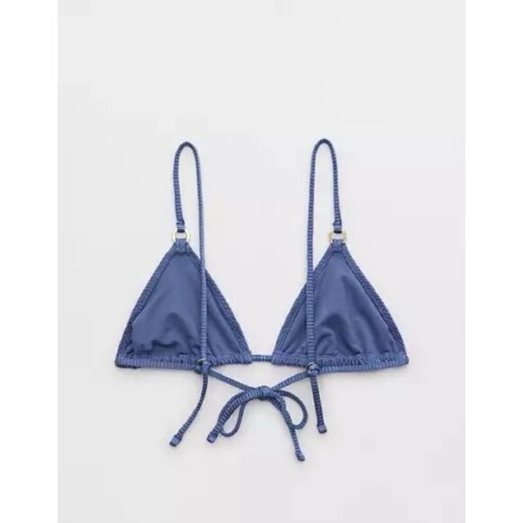 aerie | Swim | Aerie Shine Rib Full Coverage Bikini Bottom String Triangle Bikini Top Size M ...